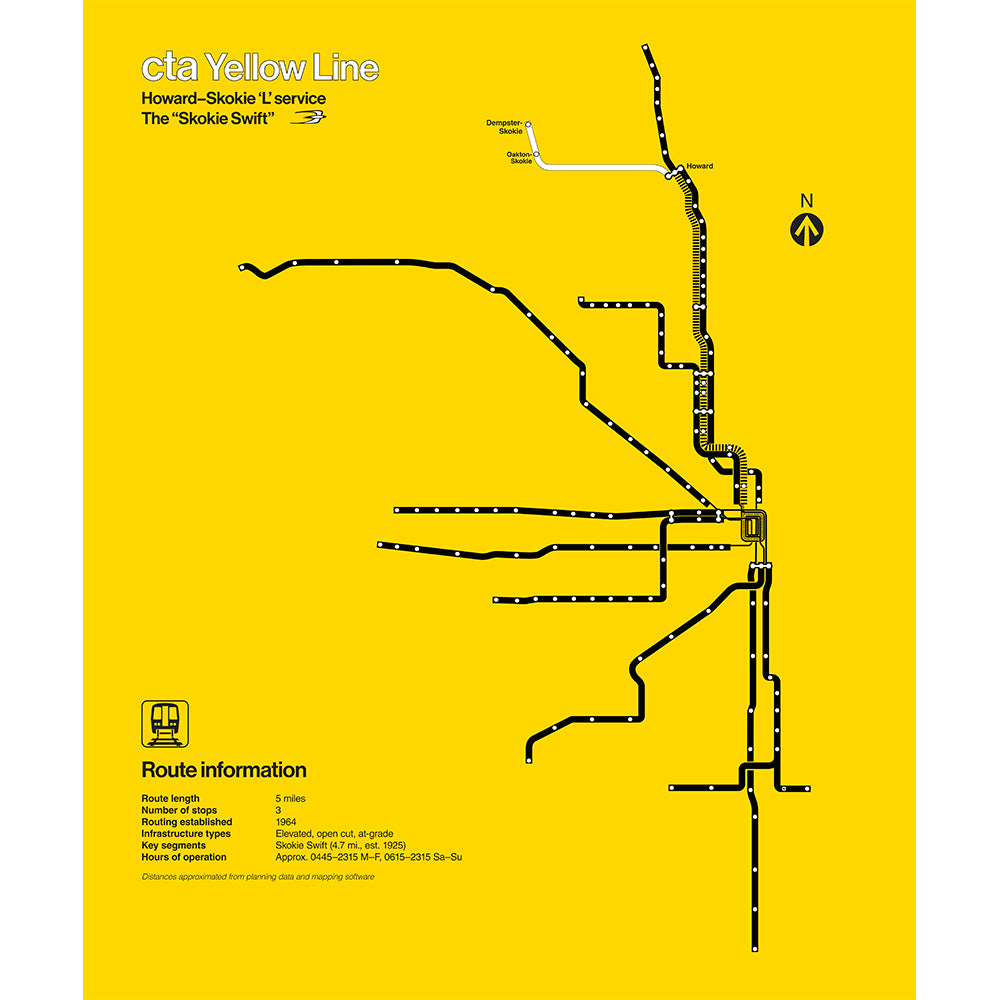 CTA Yellow Line Art Print – CTAGifts.com