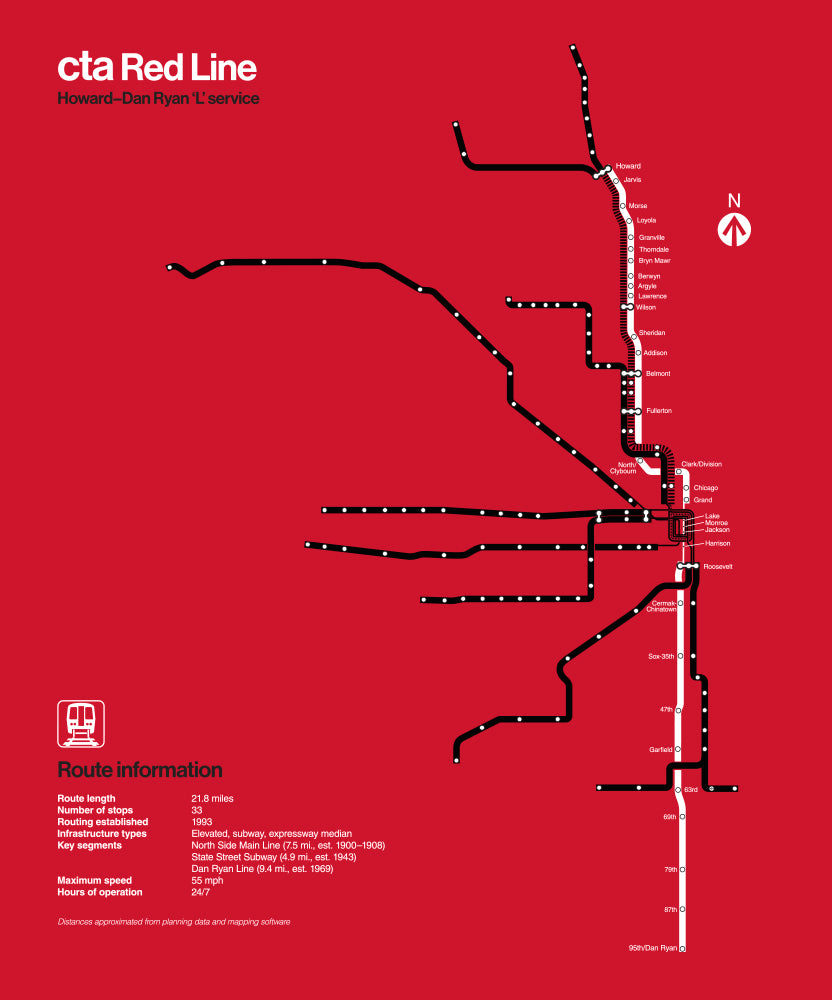 CTA Red Line Art Print – CTAGifts.com