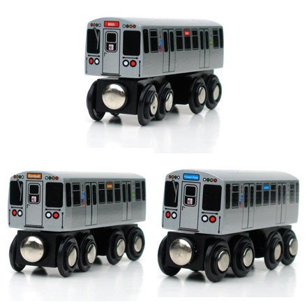 CTA Blue, Brown, Red Lines Combo (Save $3.00) Wooden Trains – CTAGifts.com