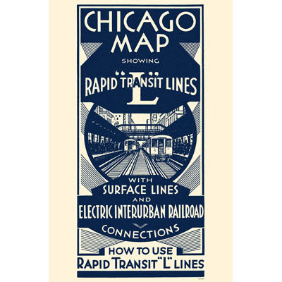 Chicago Transit Authority Chicago Map Rapid Transit Lines (Blue White ...