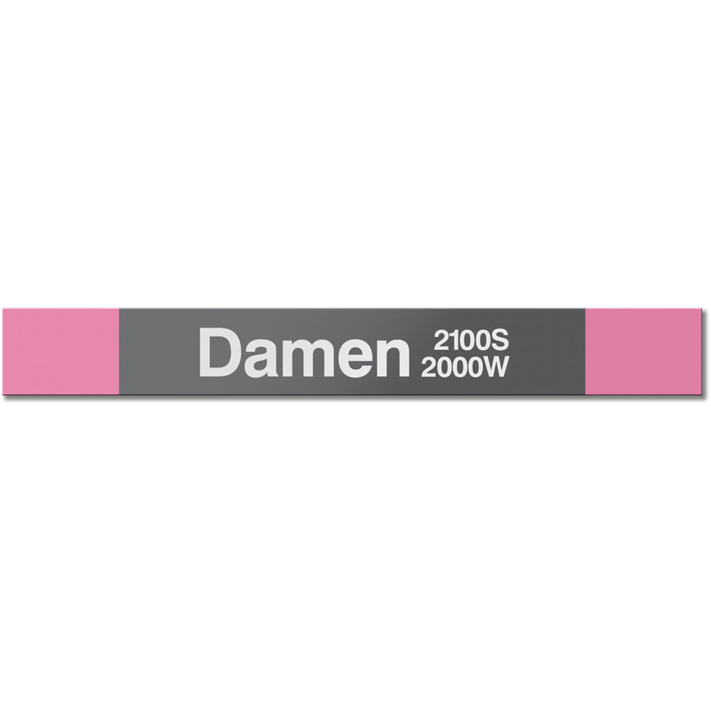 CTA Station Damen (Pink) Station Sign – CTAGifts.com