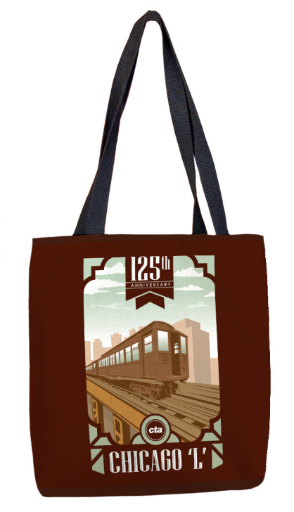 Chicago Transit Authority 125 Anniversary (Brown) Tote Bag – CTAGifts.com