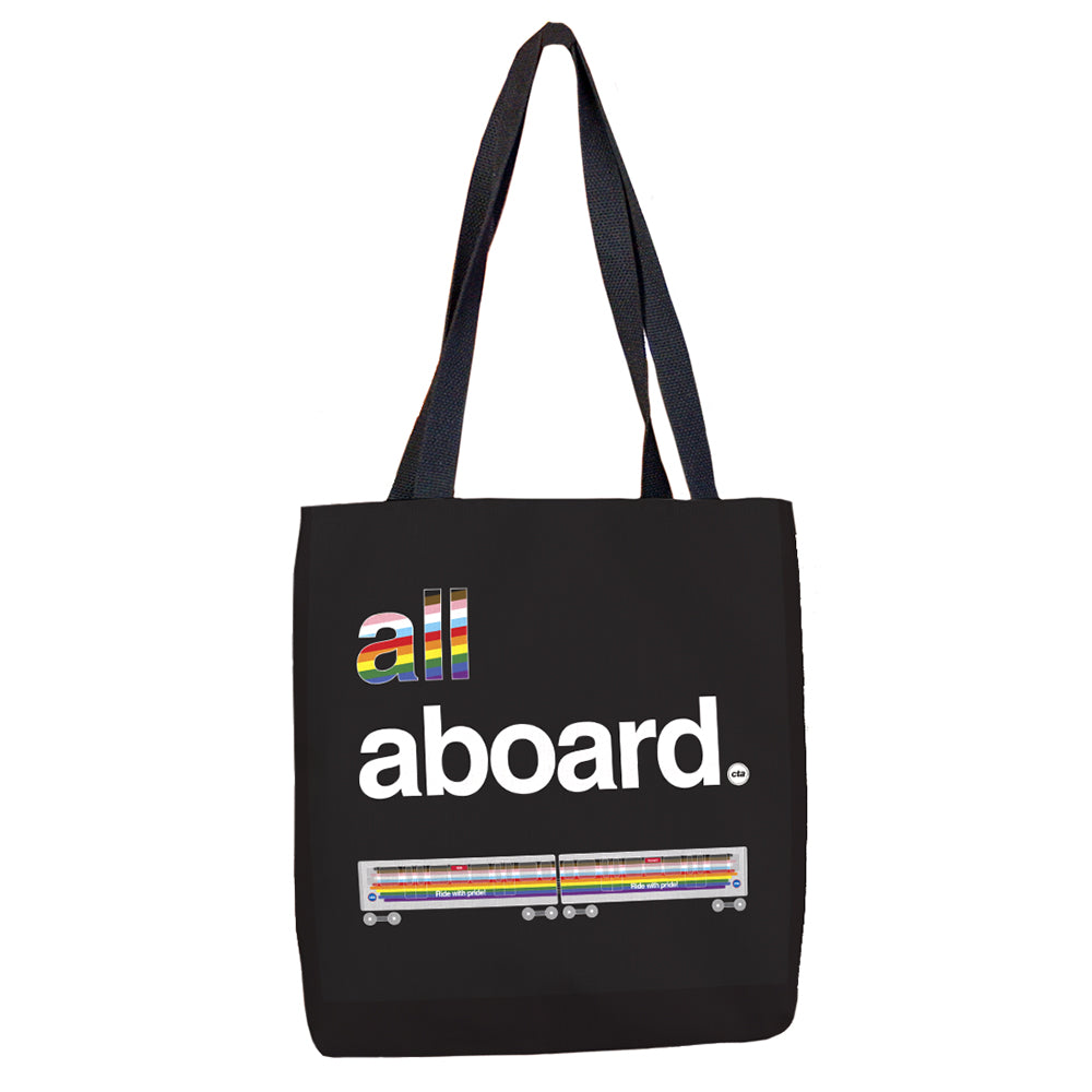 CTA All Aboard (on Black + Train) Tote Bag – CTAGifts.com